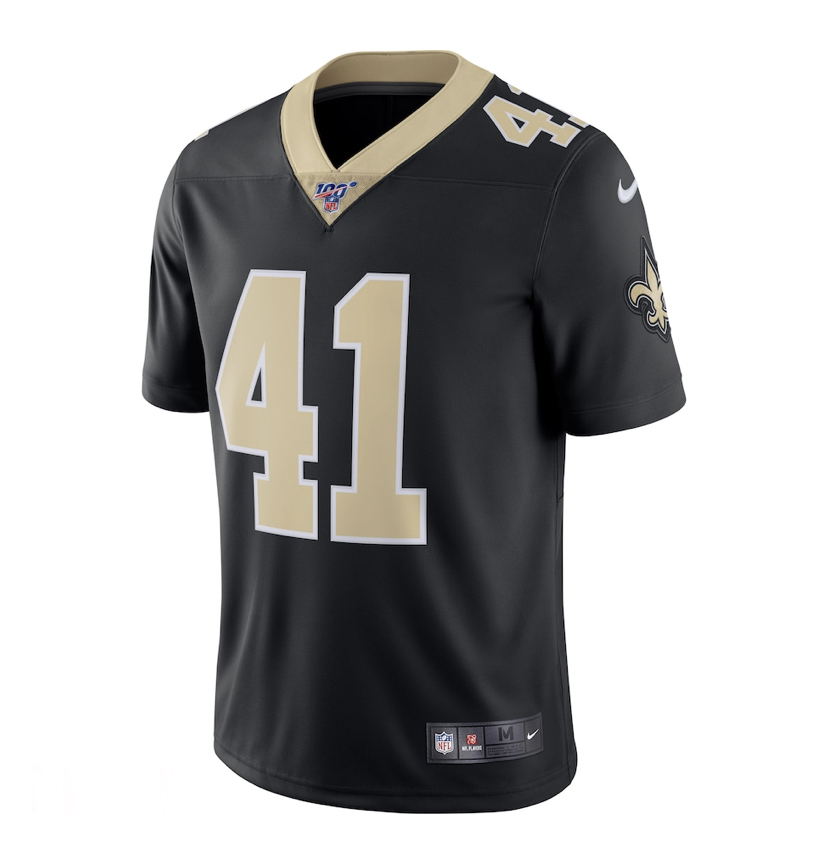 Men's New Orleans Saints Alvin Kamara Nike Black Vapor Limited Player Jersey - Sports Closet