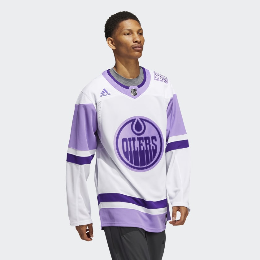 Edmonton Oilers Adidas White Hockey Fights Cancer Authentic - Practice ...