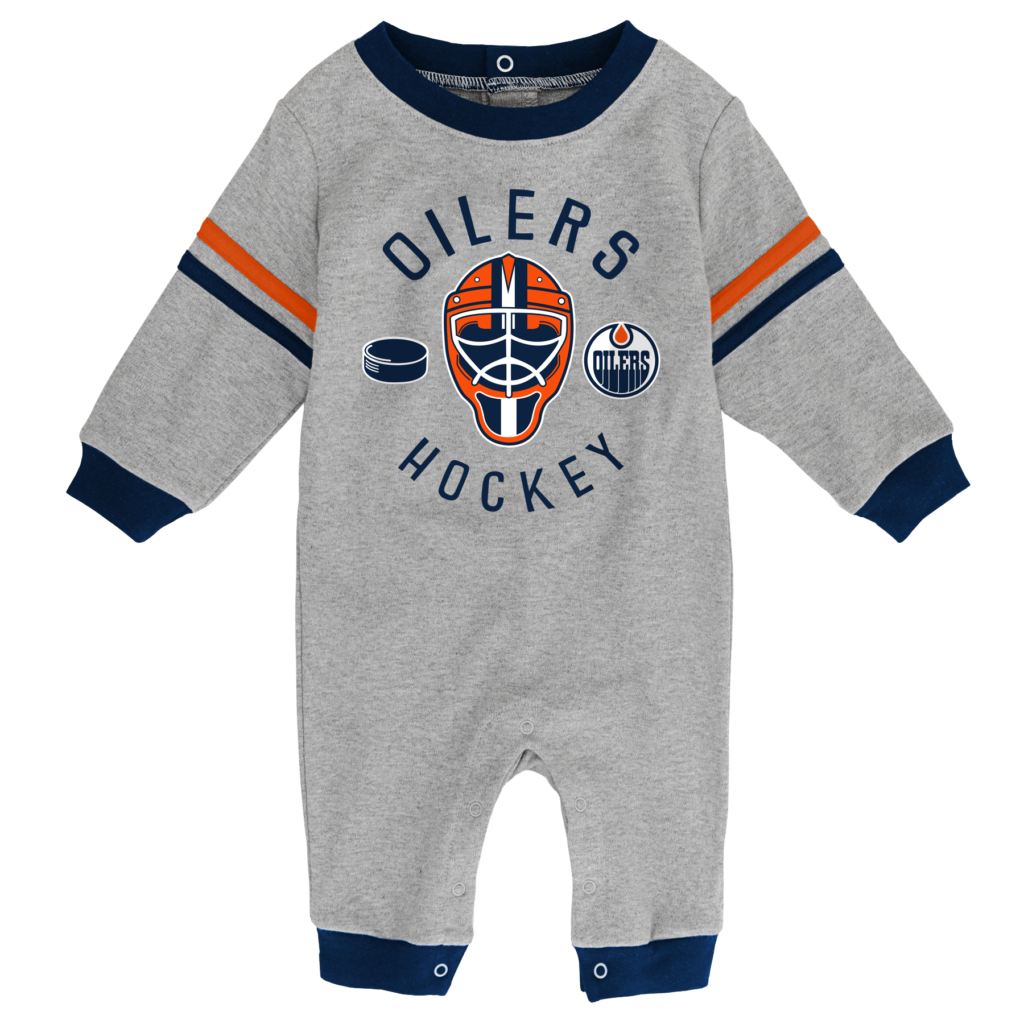 Infant Edmonton Oilers Grey Masked Defender Coverall - Sports Closet