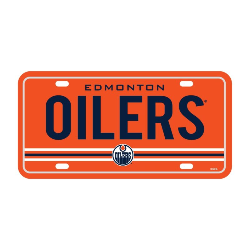 Edmonton Oilers Plastic Primary Logo Wordmark Front License Plate ...
