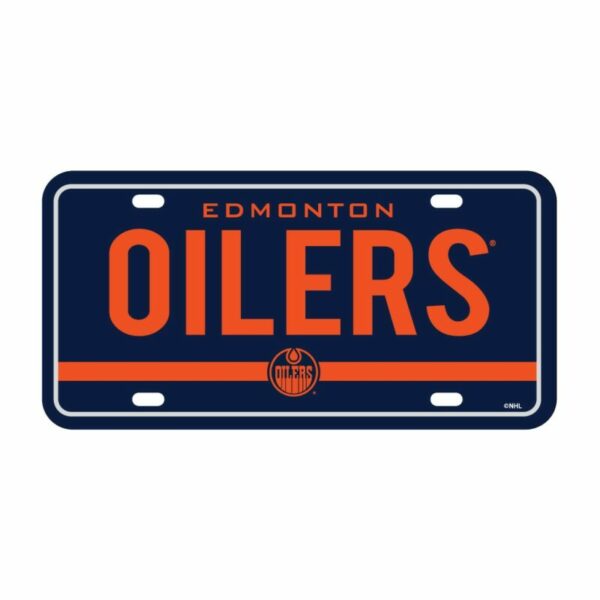 Edmonton Oilers Plastic Alternate Logo Wordmark Front License Plate ...