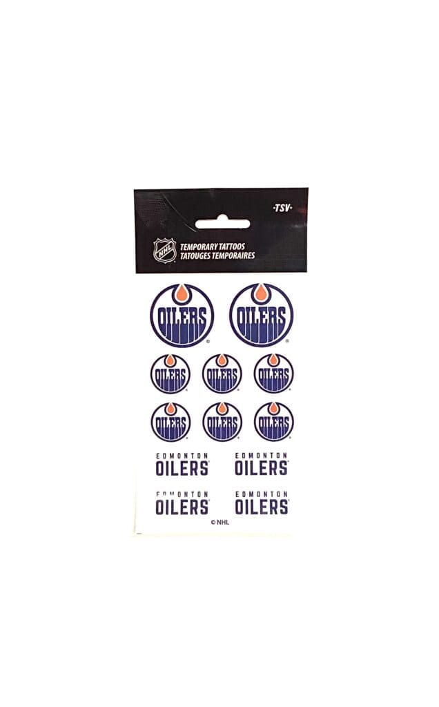 Edmonton Oilers Temporary Tattoo Sheet - Sports Closet