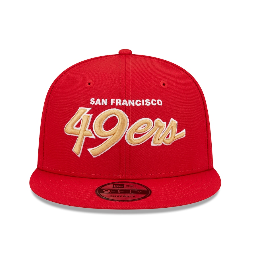 San Francisco 49ers New Era Script 9FIFTY Snapback Hat - Scarlet ...