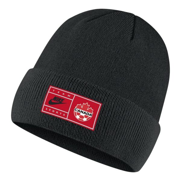 Canada Soccer Nike Wordmark Cuffed Knit Hat - Black - Sports Closet