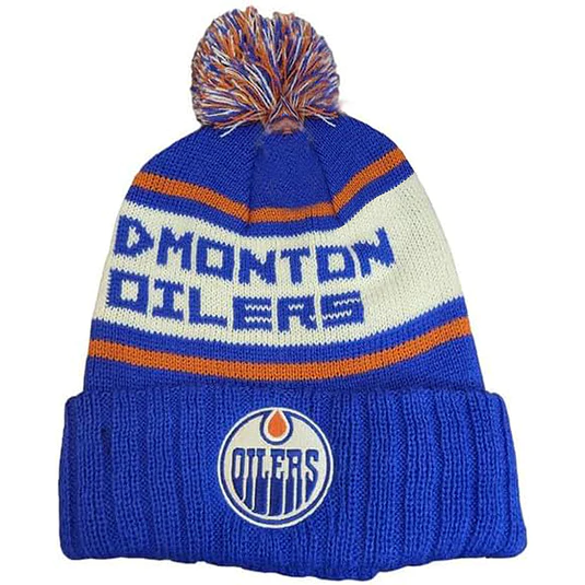 Edmonton Oilers American Needle Royal Blue Pillow Line Cuffed Knit with ...
