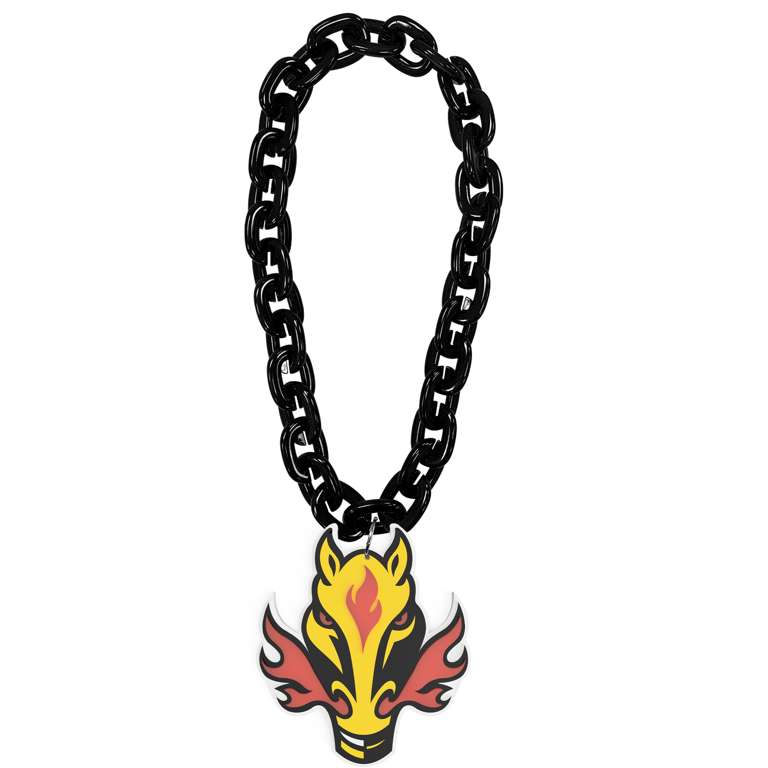 Calgary Flames Alternate Logo Black Fan Chain Necklace - Sports Closet