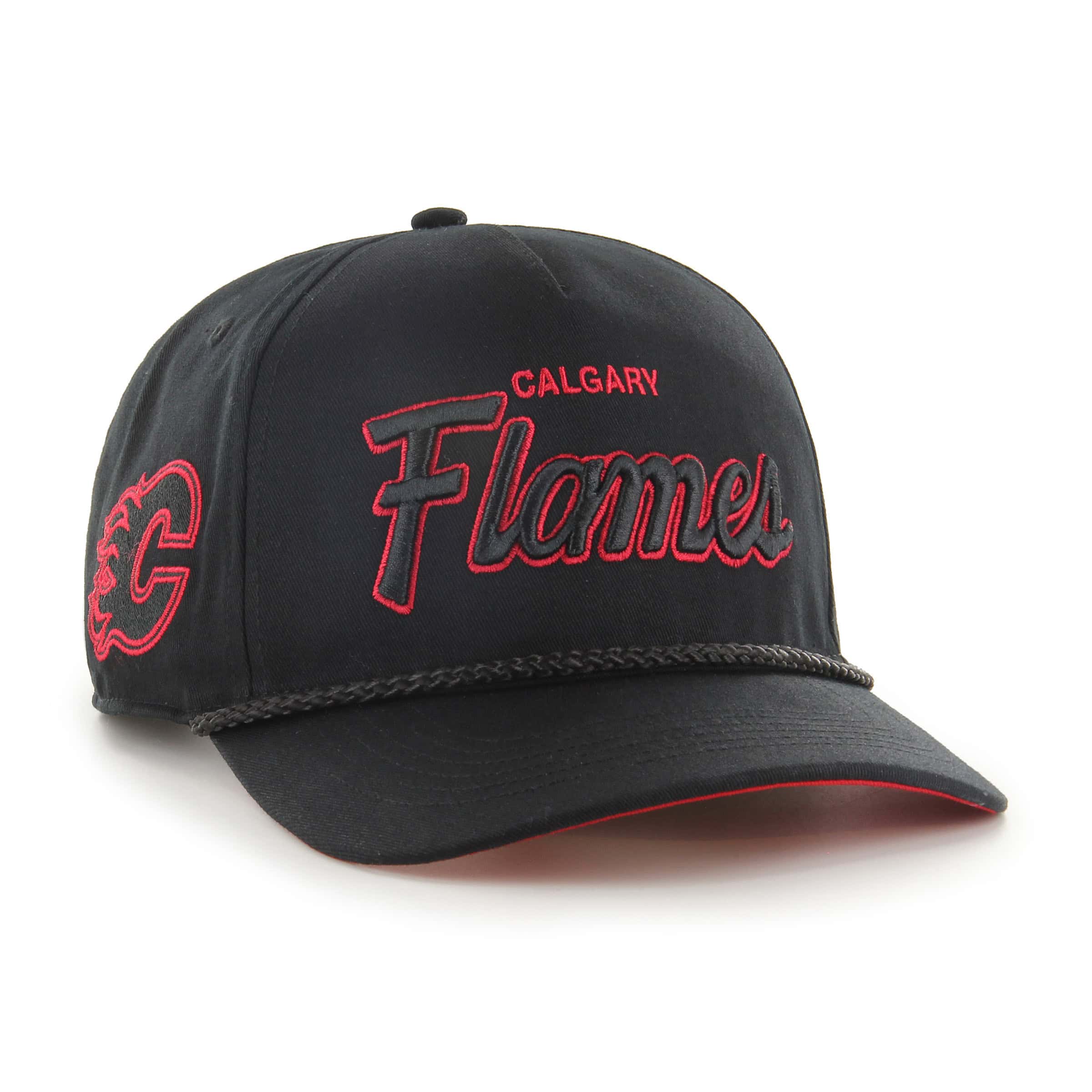 Calgary Flames '47 Brand Black Crosstown Script Hitch - Adjustable Hat ...