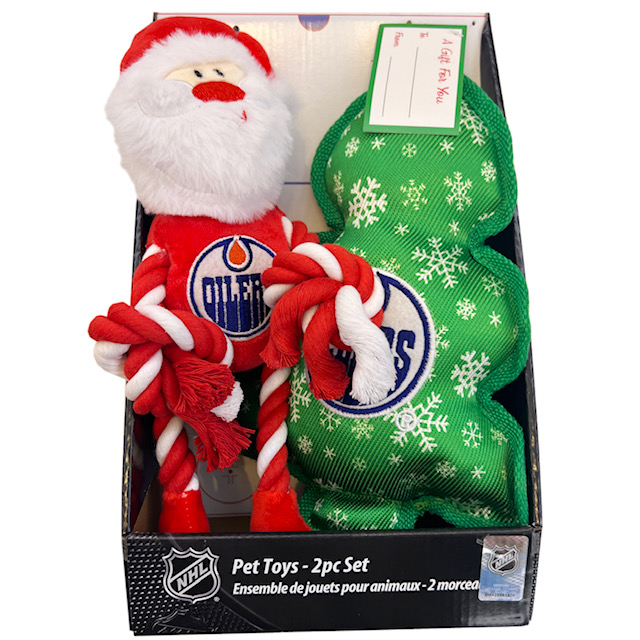 Edmonton Oilers Pets First Santa Rope & Christmas Tree Toy Boxset ...