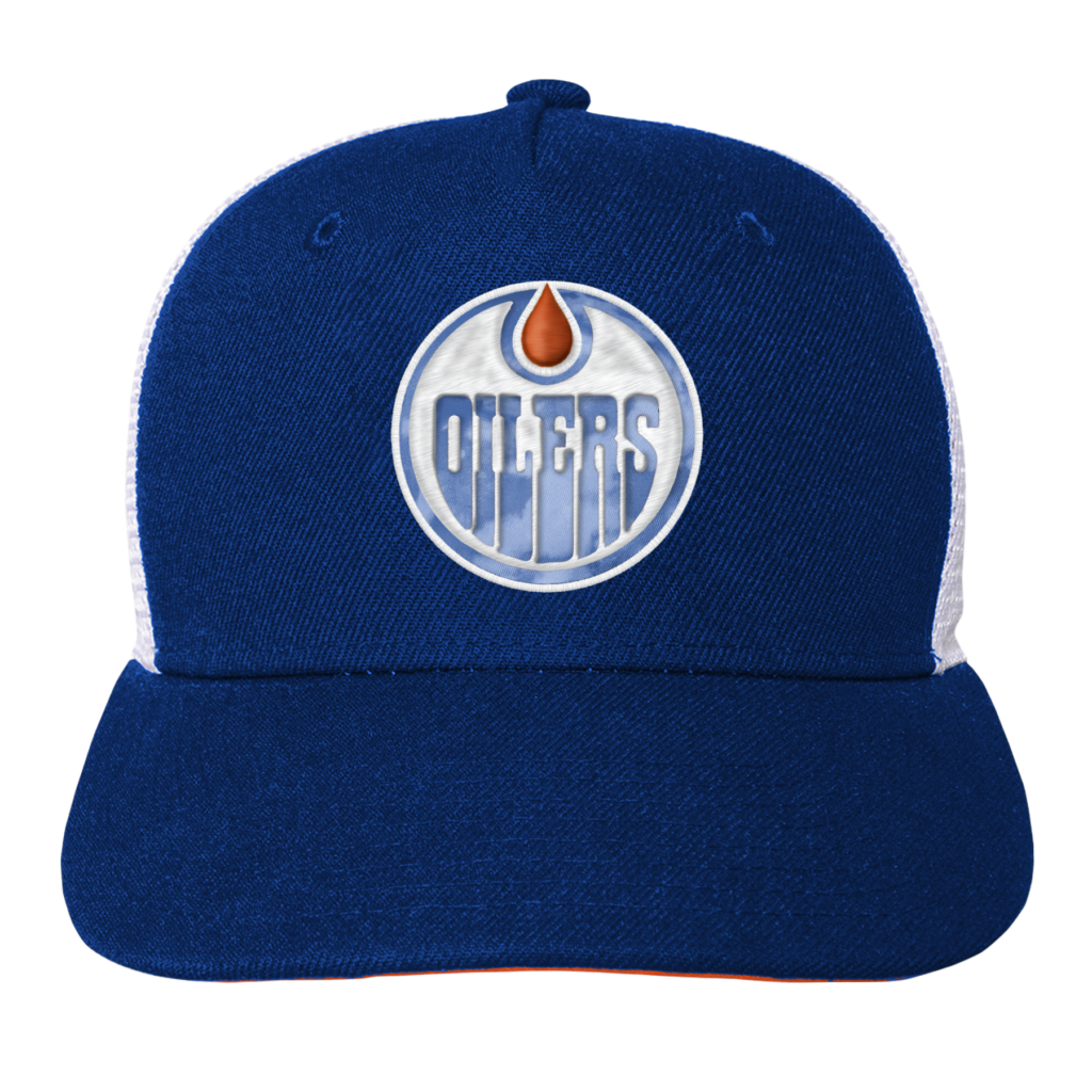 Kids Edmonton Oilers Bleach Out Meshback Adjustable Hat - Royal ...