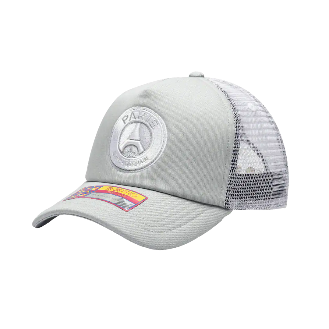 Paris Saint-Germain Fan Ink Fog Trucker Adjustable Hat - White - Sports ...