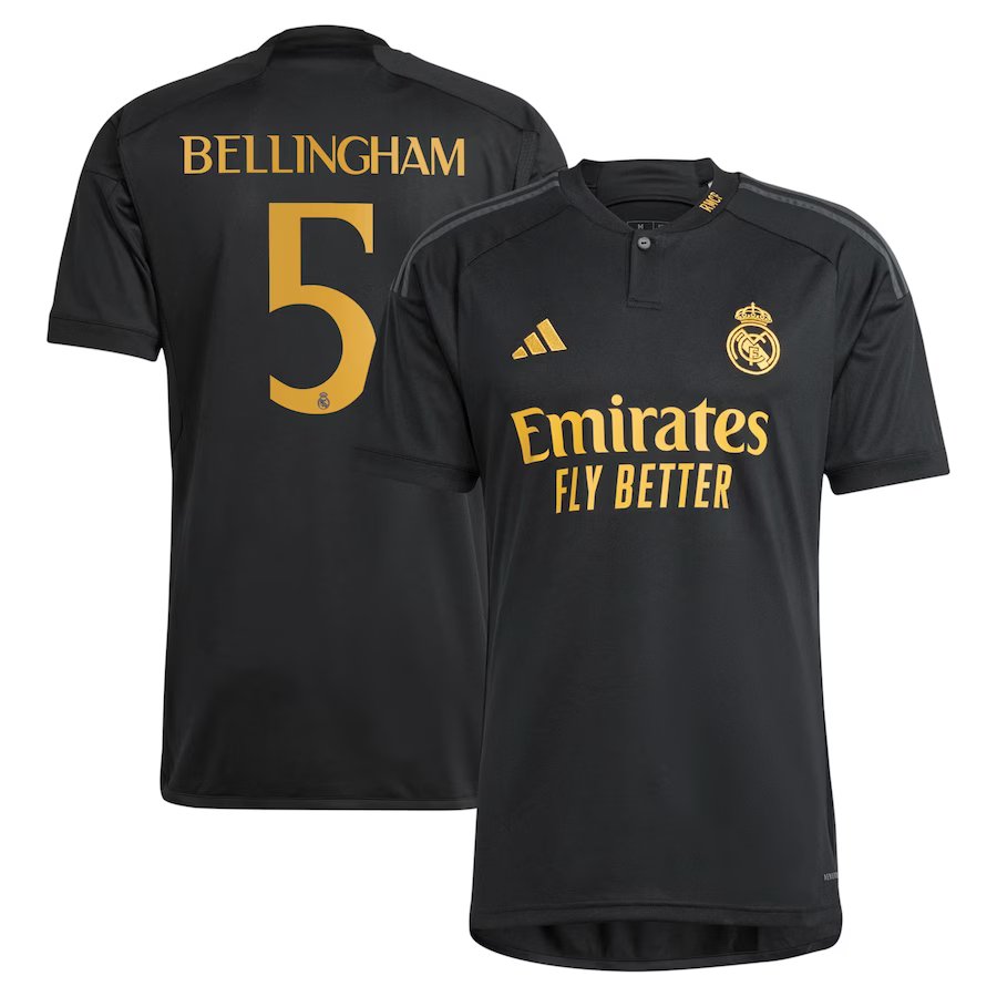Men's Adidas Real Madrid Jude Bellingham 23/24 Third Replica Jersey ...