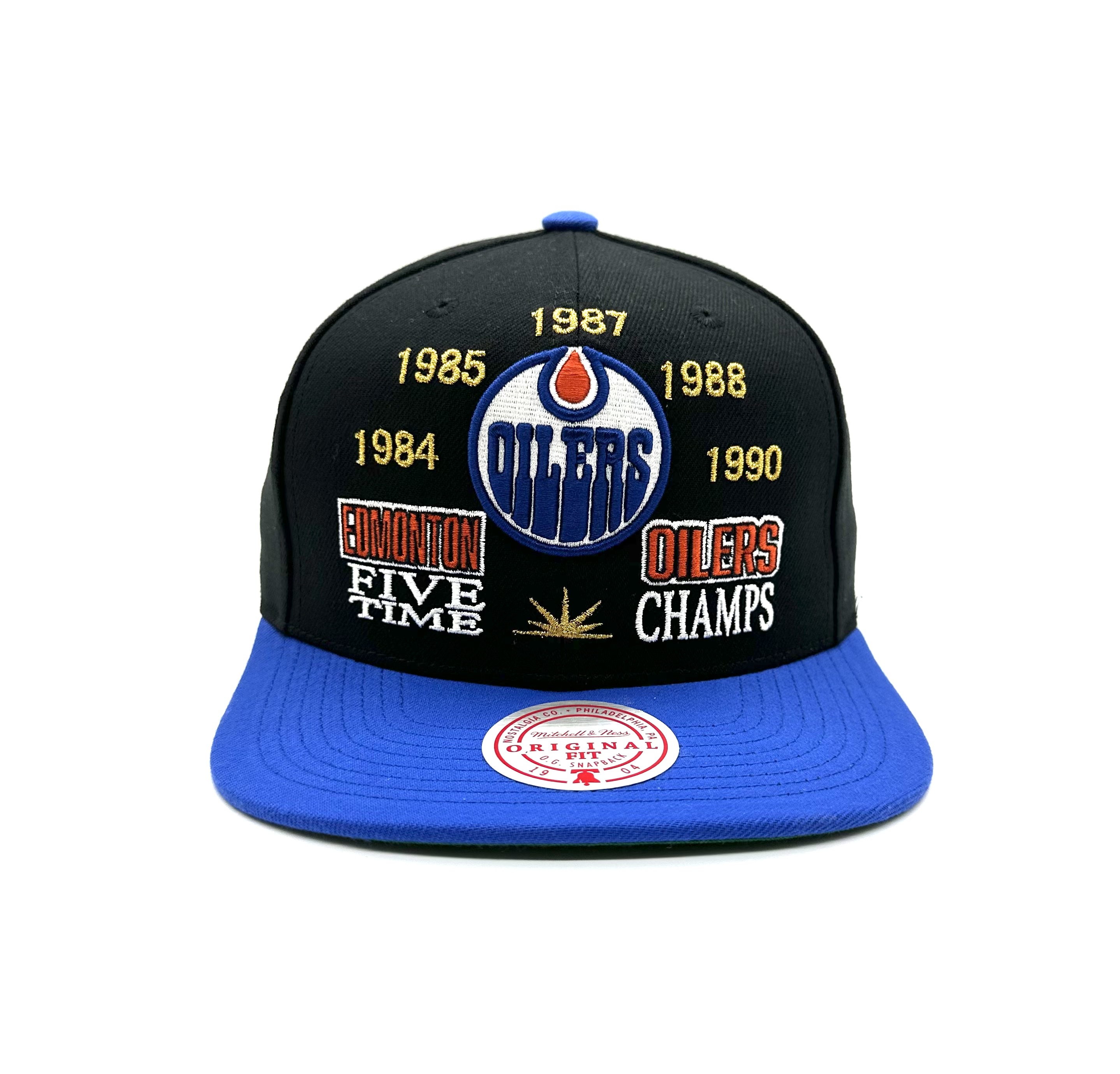 Edmonton Oilers Mitchell & Ness Champ Is Here Snapback Hat - Black ...