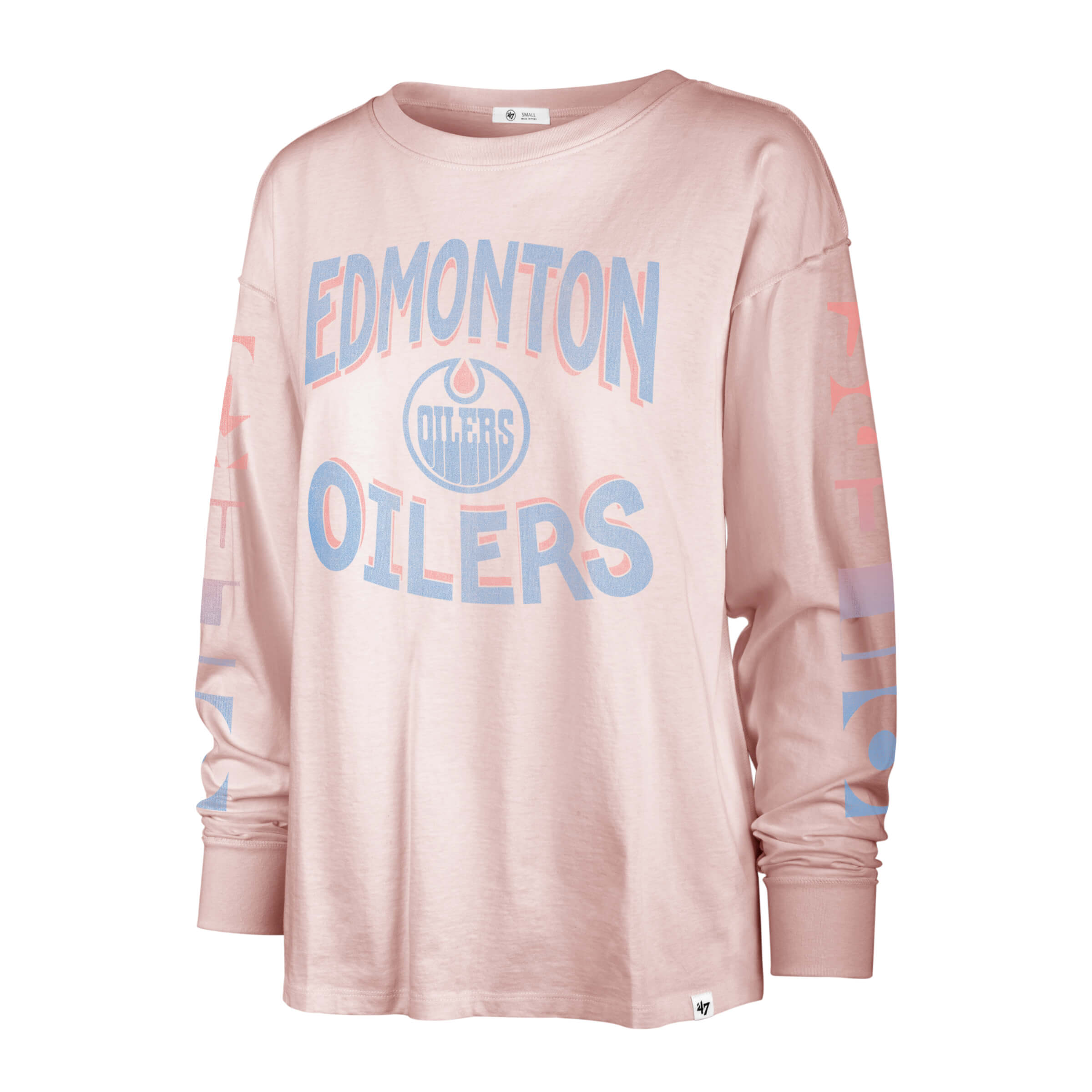 Women's Edmonton Oilers '47 Brand Cloud Nine Long Sleeve T-Shirt - Pink ...