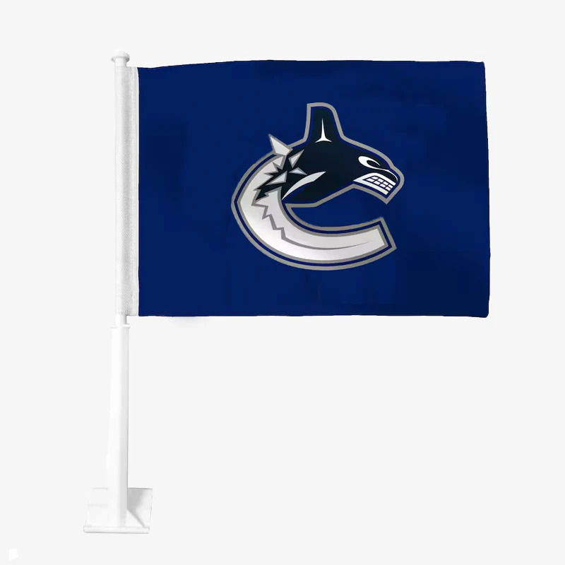 NHL Vancouver Canucks Double Sided Blue Car Flag - Sports Closet