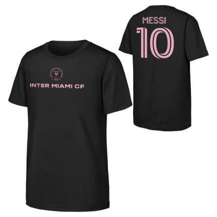 Youth Inter Miami CF Lionel Messi Name & Number T-Shirt - Black ...