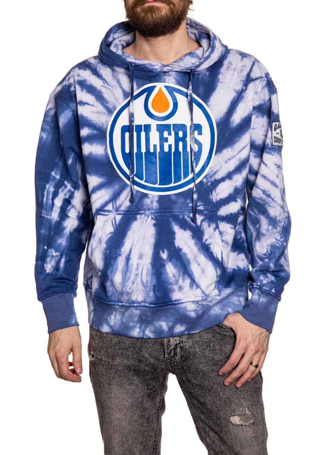 Men's Edmonton Oilers Calhoun Spiral Tie Dye Hoodie - Sports Closet