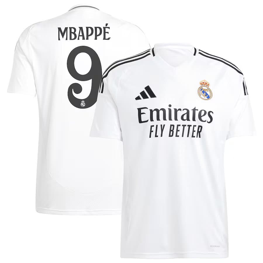 Men's Kylian Mbappé Real Madrid Adidas 24/25 Home Replica Jersey ...
