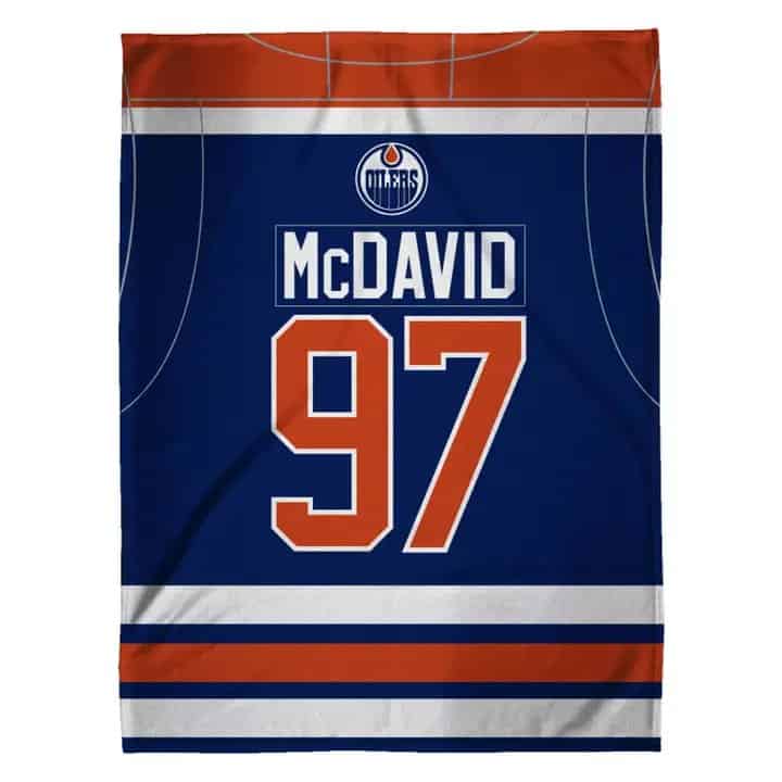 Edmonton Oilers Connor Mcdavid 60” X 80” Throw Blanket - Sports Closet
