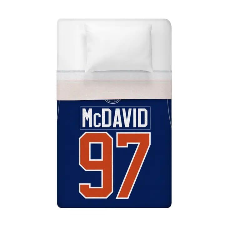 Edmonton Oilers Connor Mcdavid 60” X 80” Throw Blanket - Sports Closet