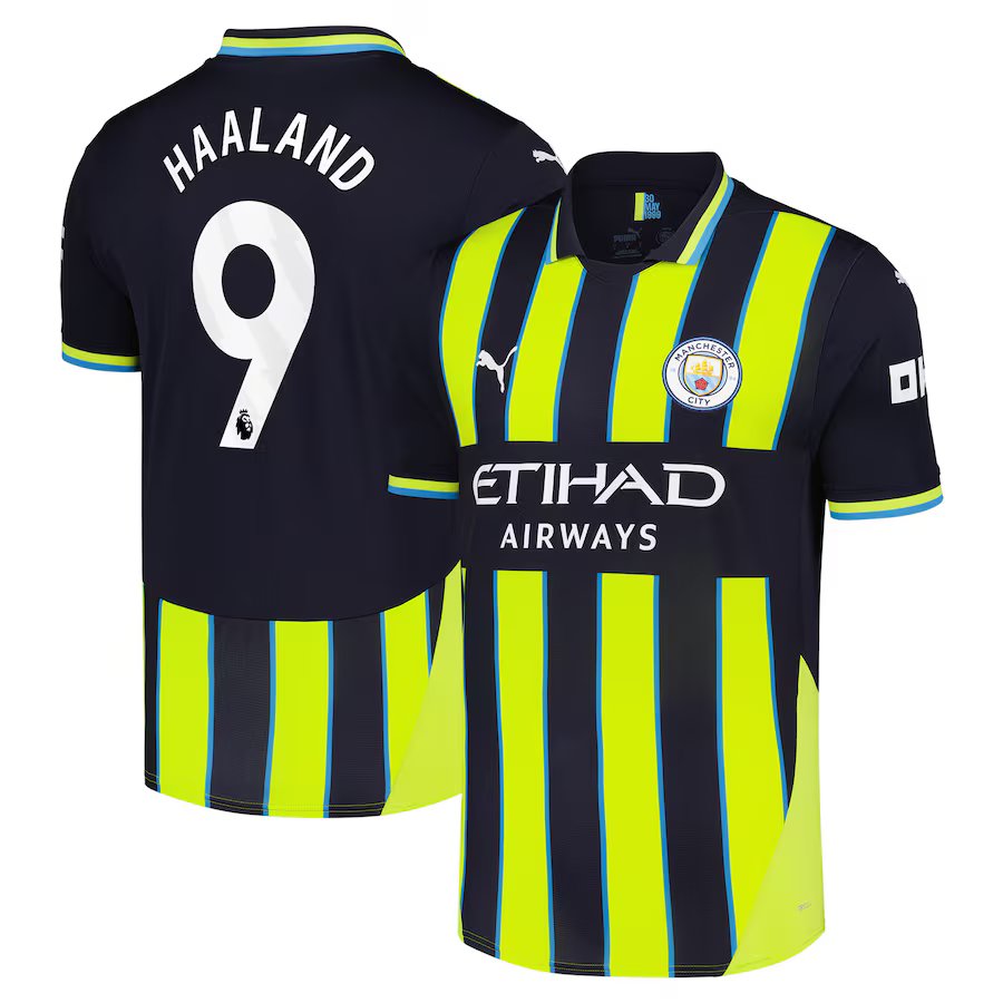 Men's Erling Haaland Manchester City Puma 2024/25 Away Replica Blank ...