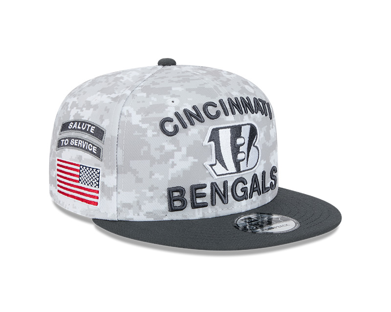 Cincinnati Bengals New Era 2024 Salute To Service 9FIFTY Snapback Hat - Camo - Sports Closet