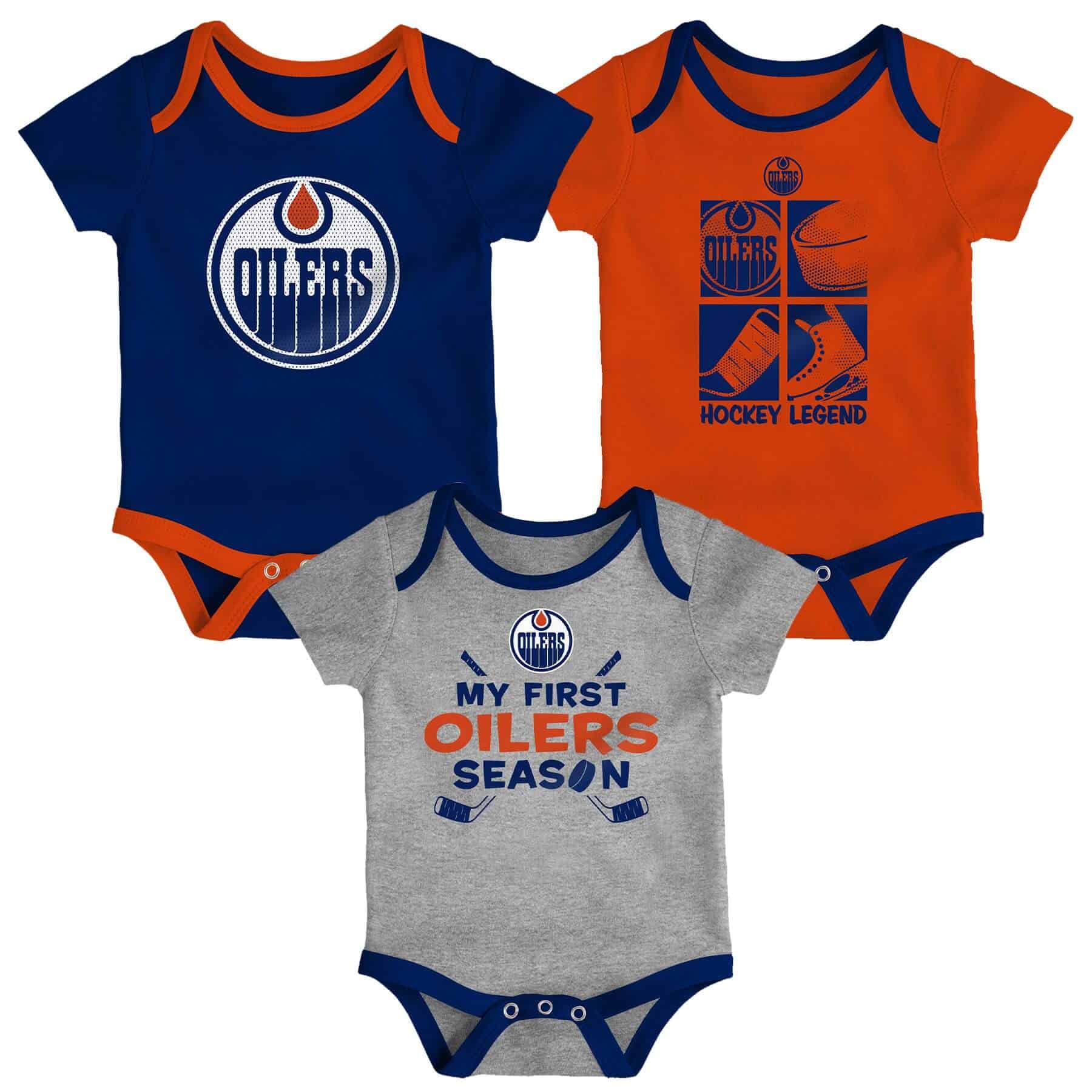 Infant Edmonton Oilers Legend 3 Piece Creeper Set - Sports Closet