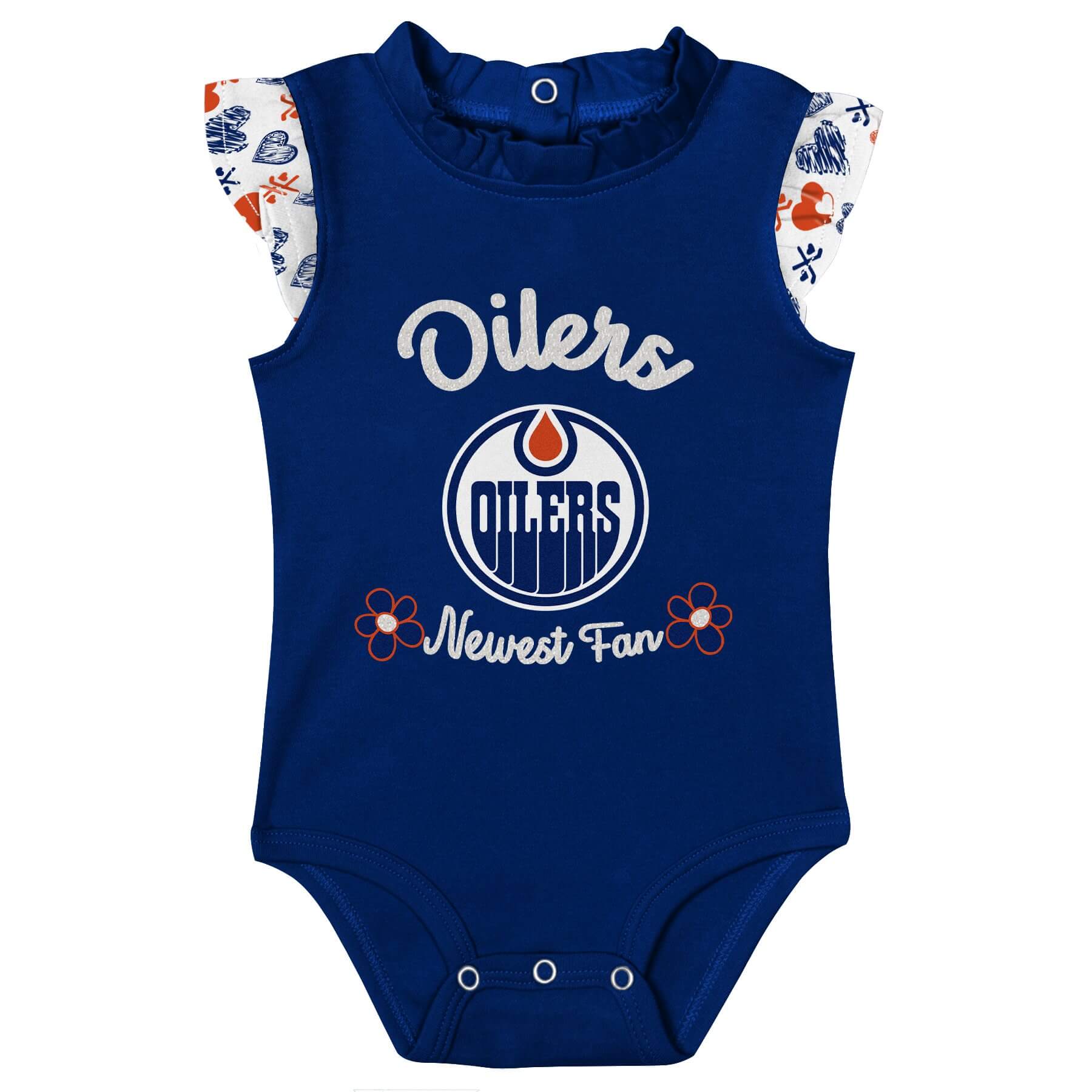 Infant Edmonton Oilers Happy Hearts 2 Piece Creeper Set - Sports Closet