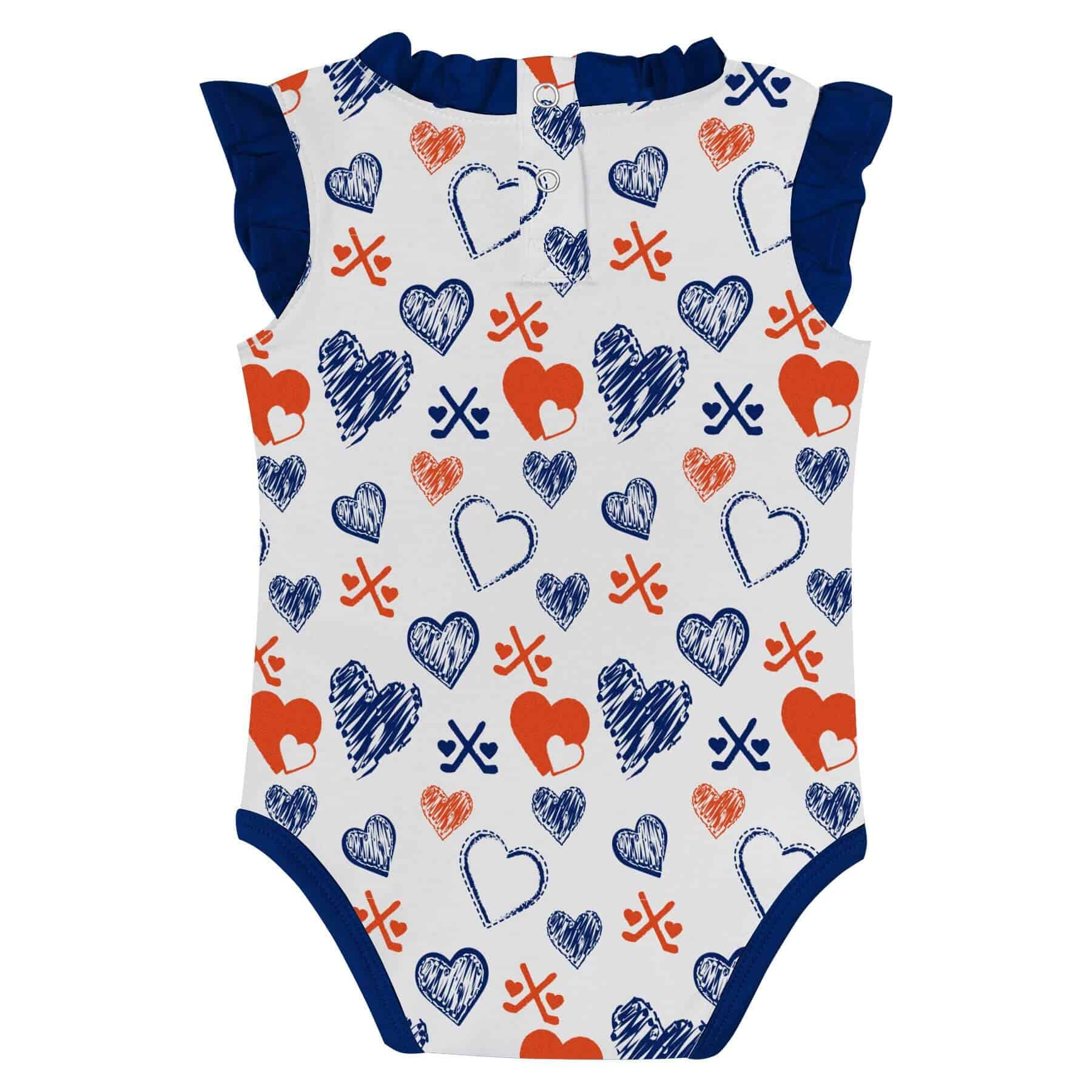 Infant Edmonton Oilers Happy Hearts 2 Piece Creeper Set - Sports Closet