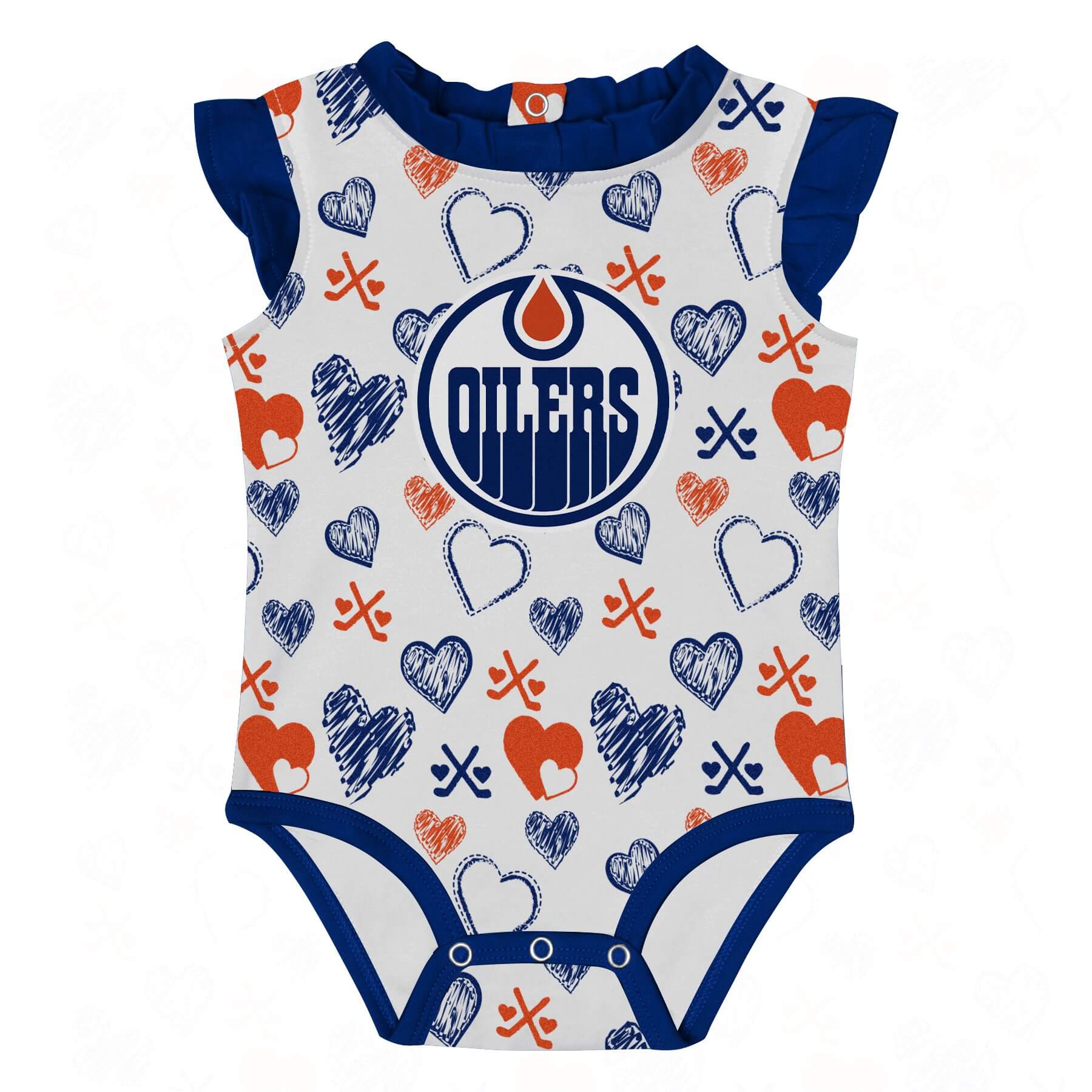 Infant Edmonton Oilers Happy Hearts 2 Piece Creeper Set - Sports Closet