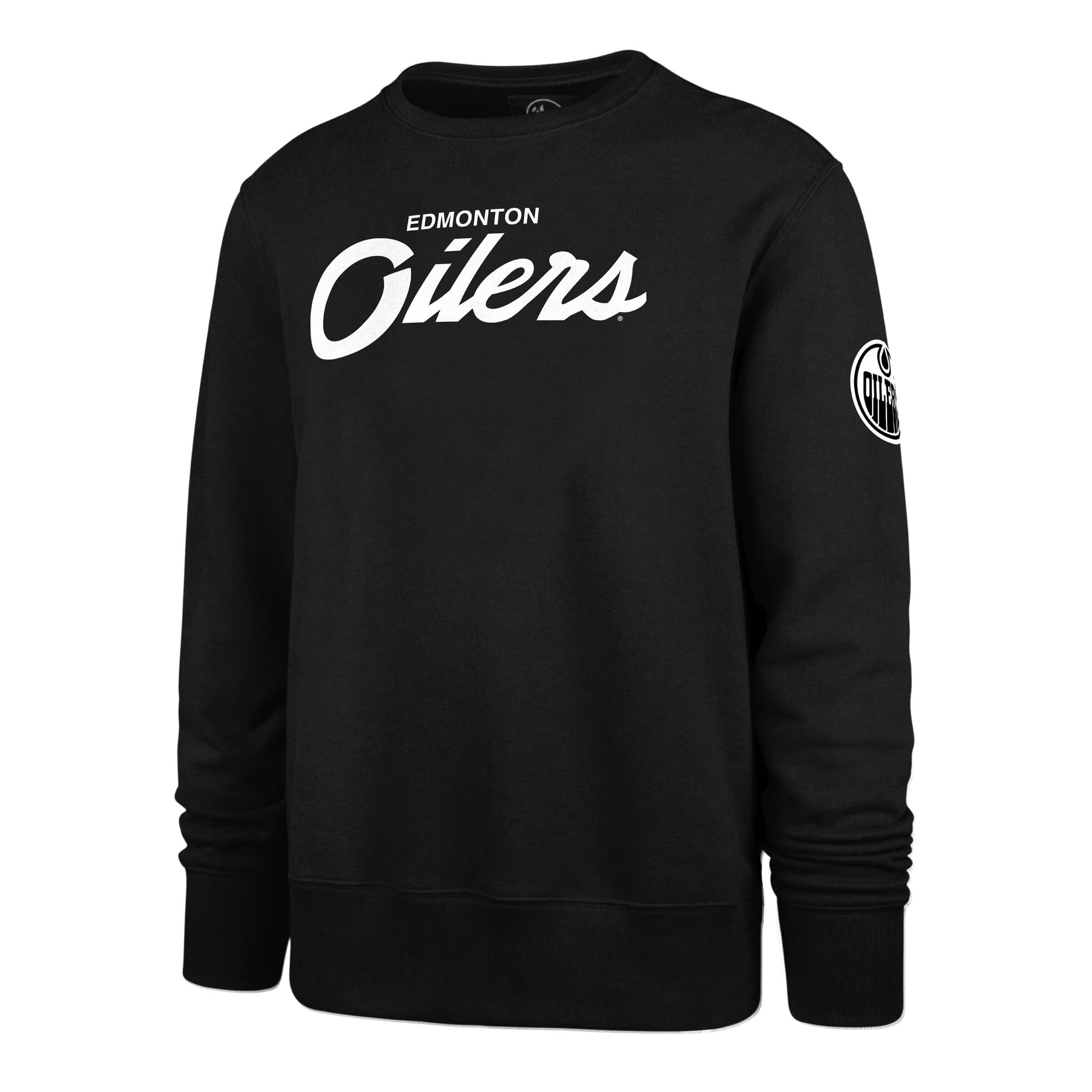 Men's Edmonton Oilers '47 Brand Attitude Fleece Crewneck Sweatshirt ...