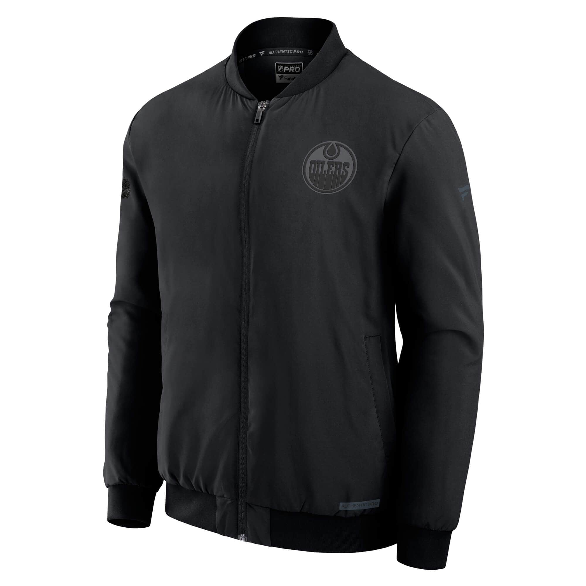 Men's Edmonton Oilers Fanatics Authentic Pro Road Bomber Jacket - Black ...