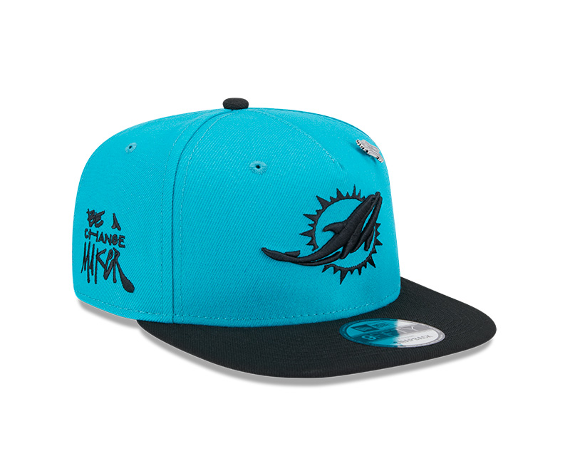 Miami Dolphins New Era 2024 Inspire Change A-Frame 9FIFTY Snapback Hat - Aqua/Black - Sports Closet