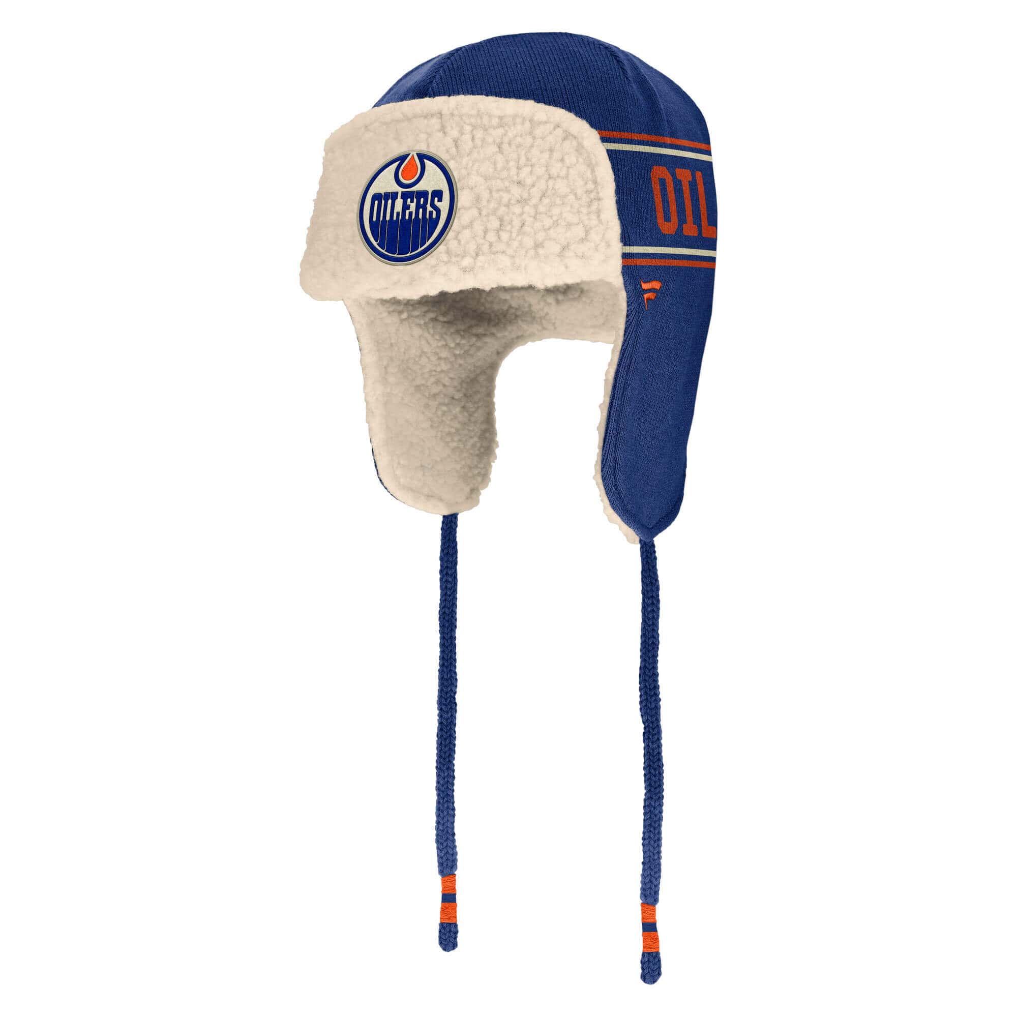 Edmonton Oilers Fanatics Brawler Vintage Knit Trapper Hat - Royal ...