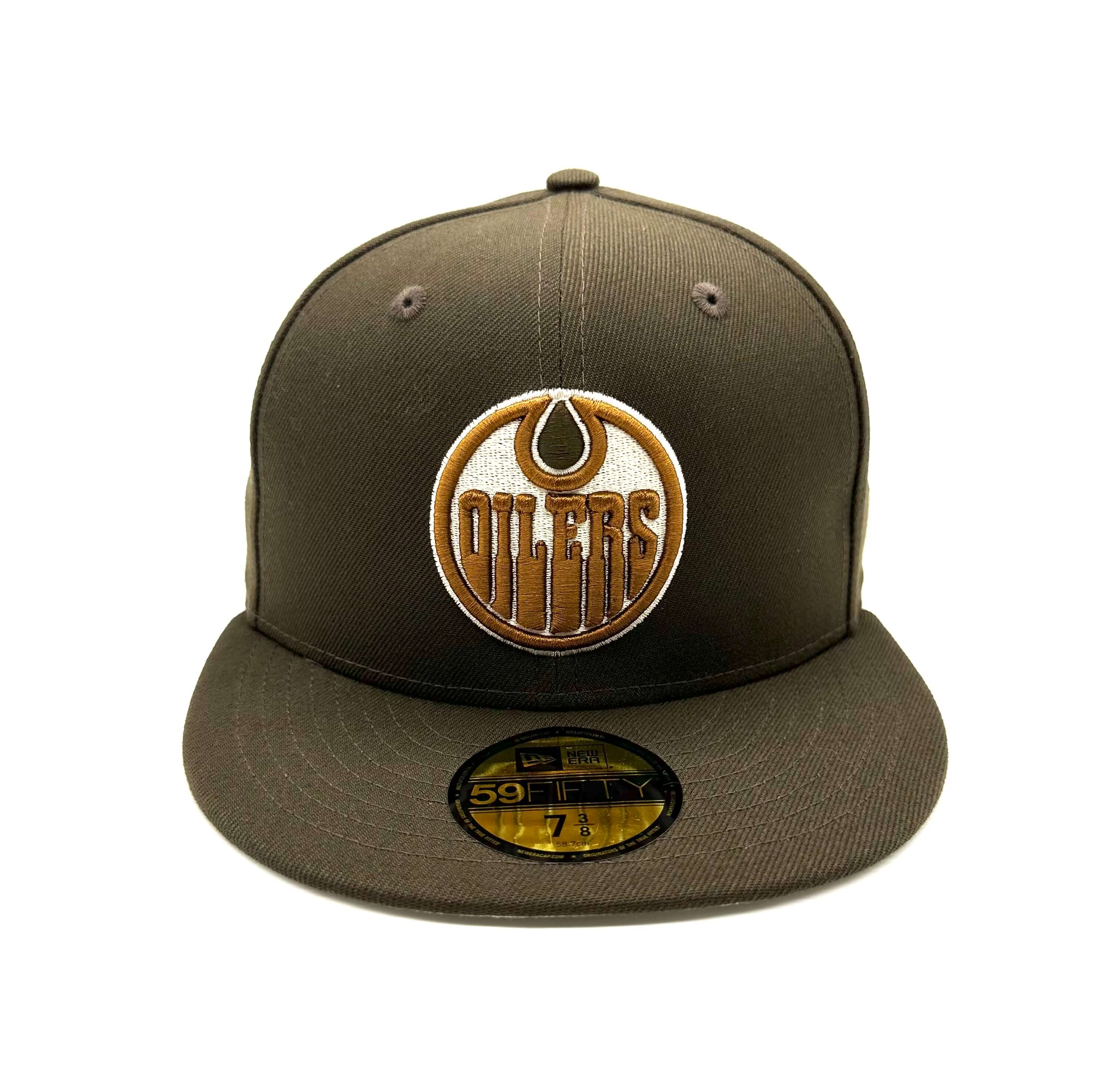 Edmonton Oilers New Era Walnut 59FIFTY Fitted Hat - Brown - Sports Closet