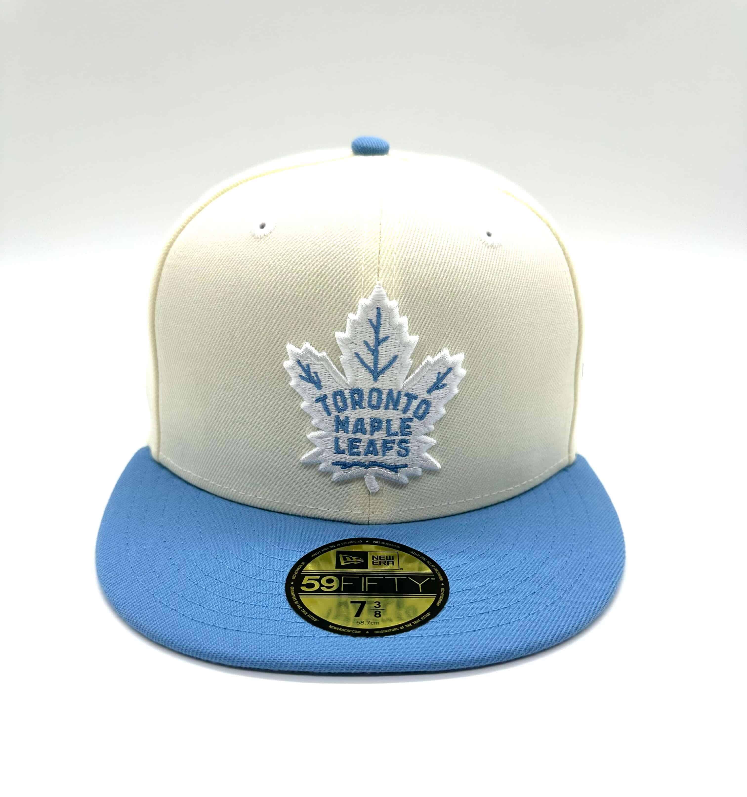 Toronto Maple Leafs New Era Chrome Sky 59FIFTY Fitted Hat - Cream/Blue ...