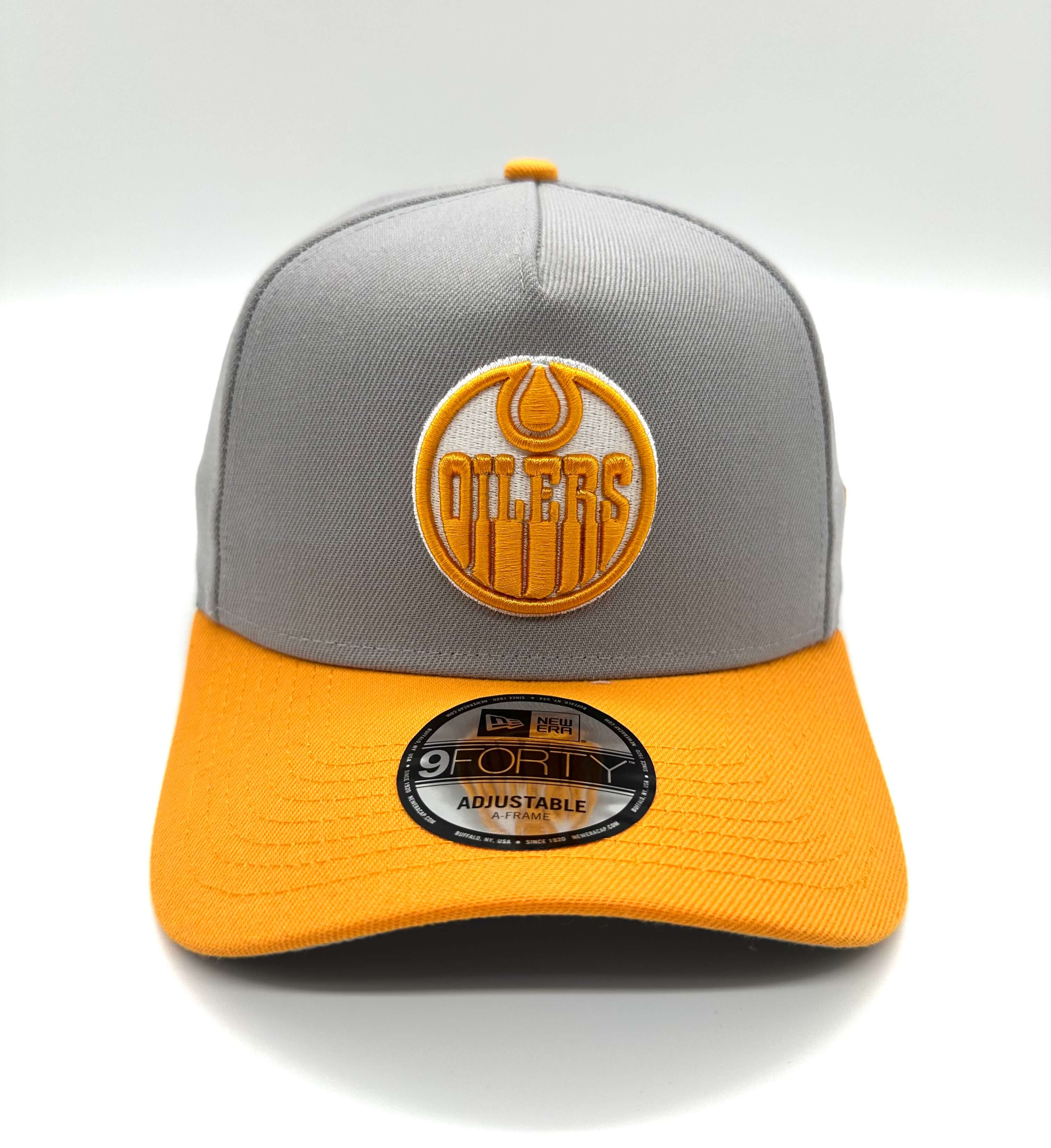 Edmonton Oilers New Era 9FORTY A-Frame Snapback Adjustable Hat - Grey ...