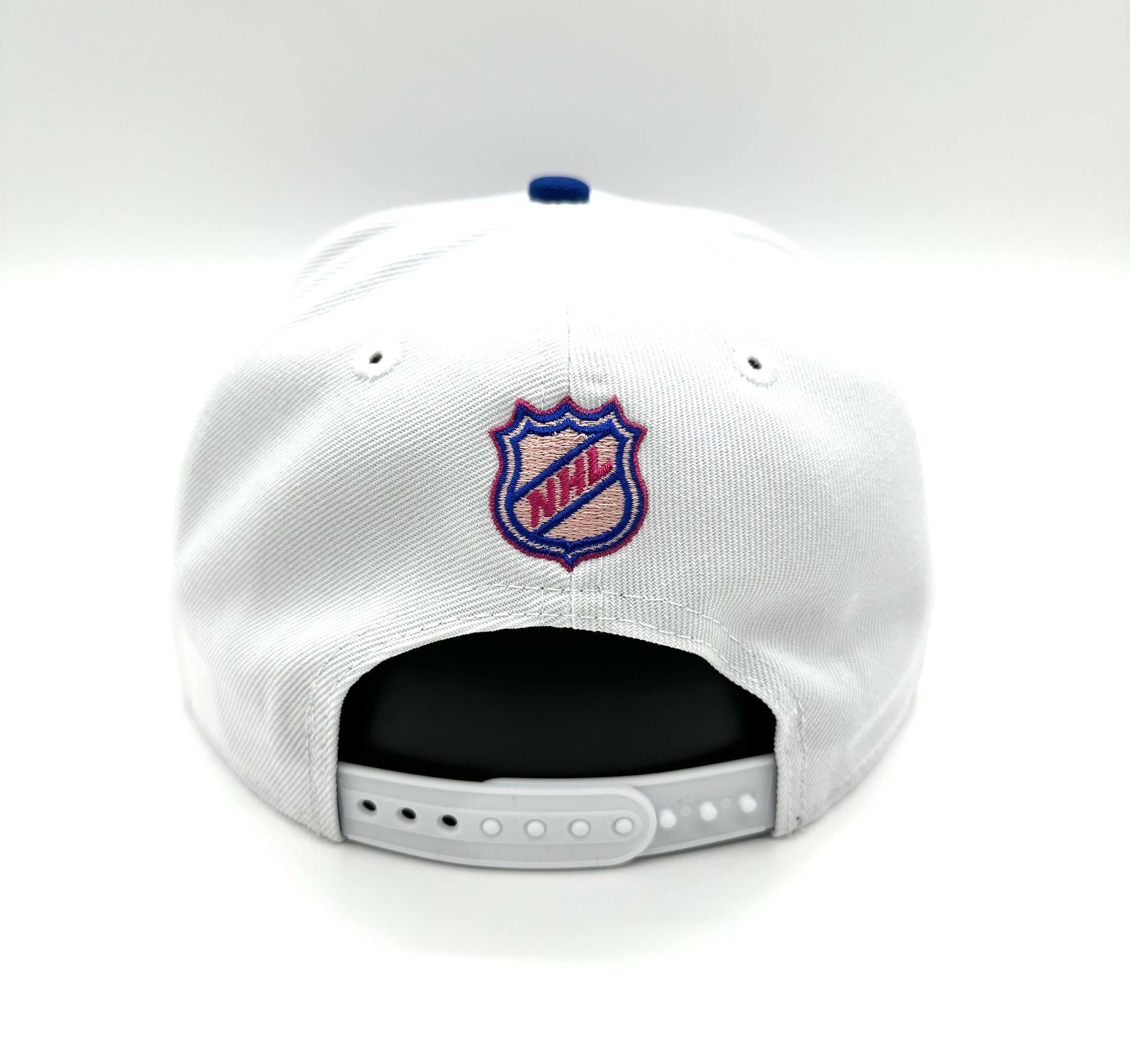 Edmonton Oilers New Era Bubble Gum 9FIFTY Snapback Hat - White/Royal ...