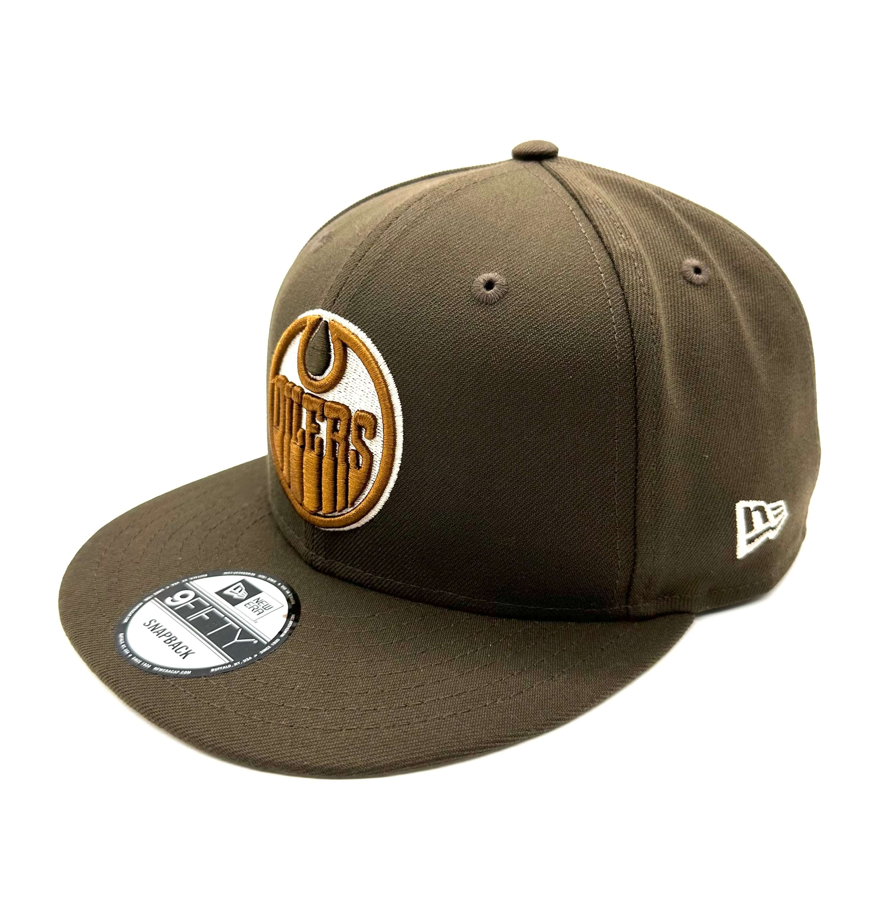 Edmonton Oilers New Era Walnut 9FIFTY Snapback Hat - Brown - Sports Closet
