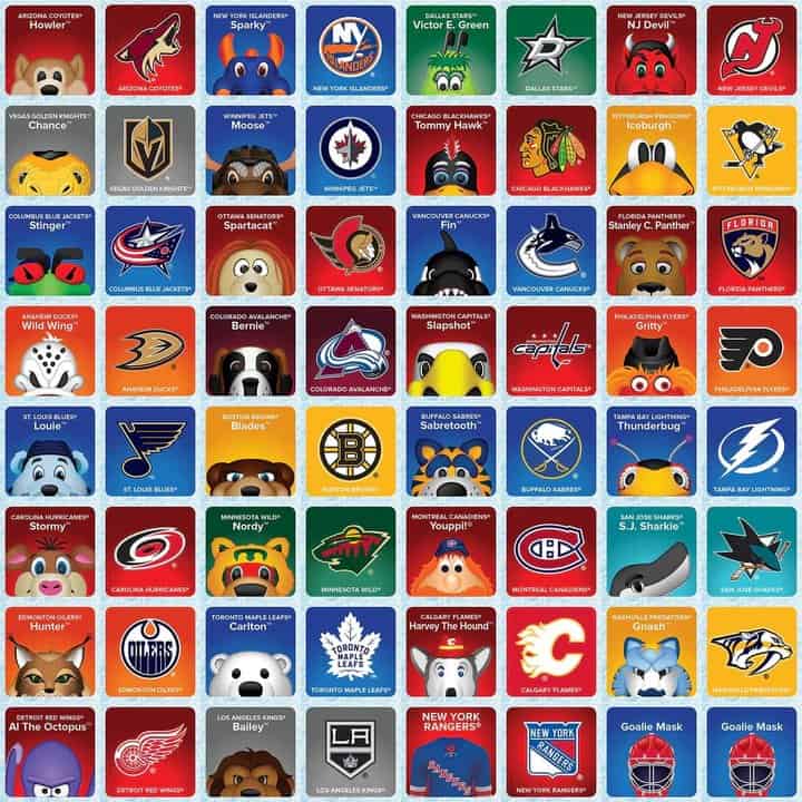 NHL Mascots Matching Game - Sports Closet