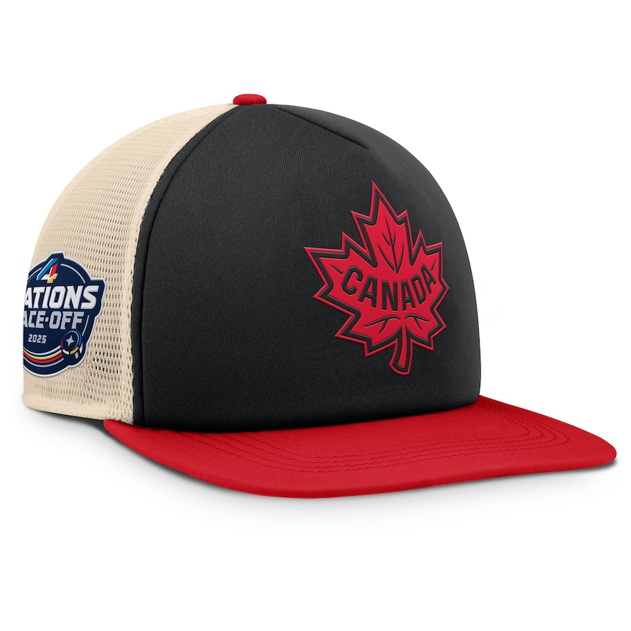 Canada Fanatics 2025 4 Nations Face-Off Mesh Snapback Hat - Black/Red ...