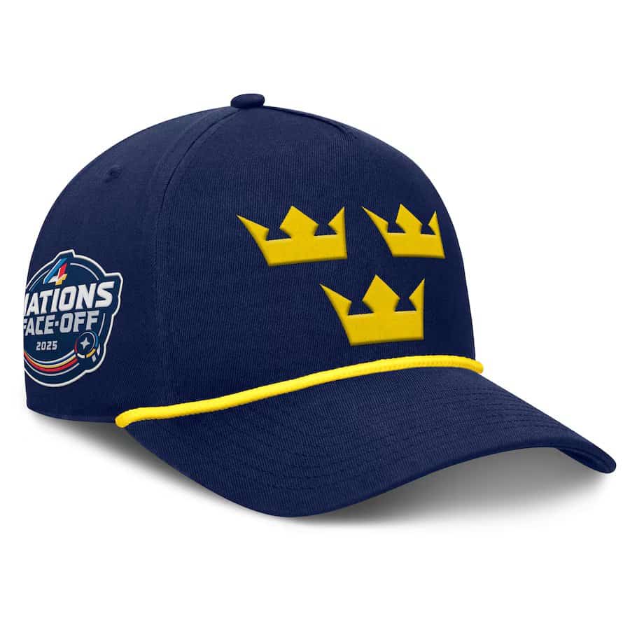 Sweden Fanatics 2025 4 Nations Face-Off A-Frame Adjustable Hat - Navy ...