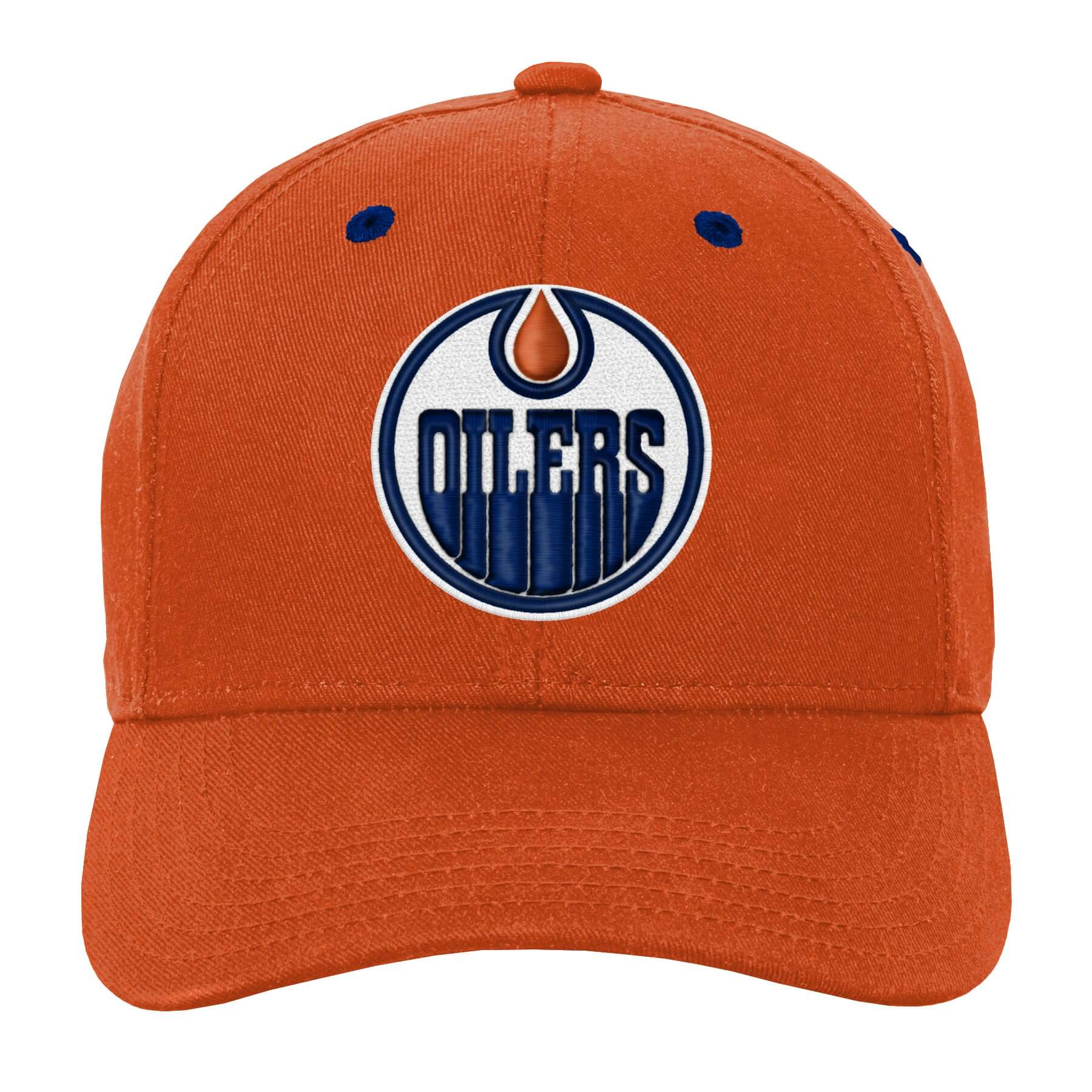 Youth Edmonton Oilers Precurved Basic Adjustable Hat - Orange - Sports ...