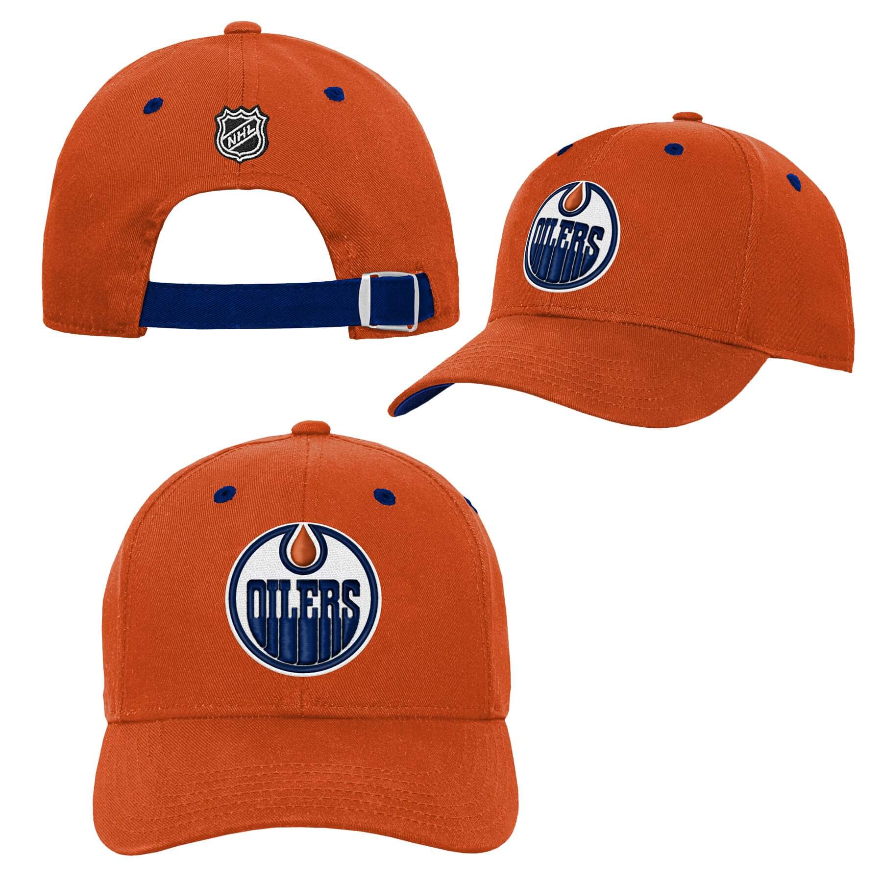 Youth Edmonton Oilers Precurved Basic Adjustable Hat - Orange - Sports ...