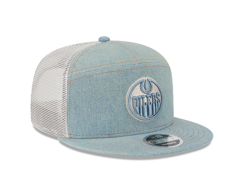 Edmonton Oilers New Era Denim Split Panel 9FIFTY Snapback Hat - Sports ...