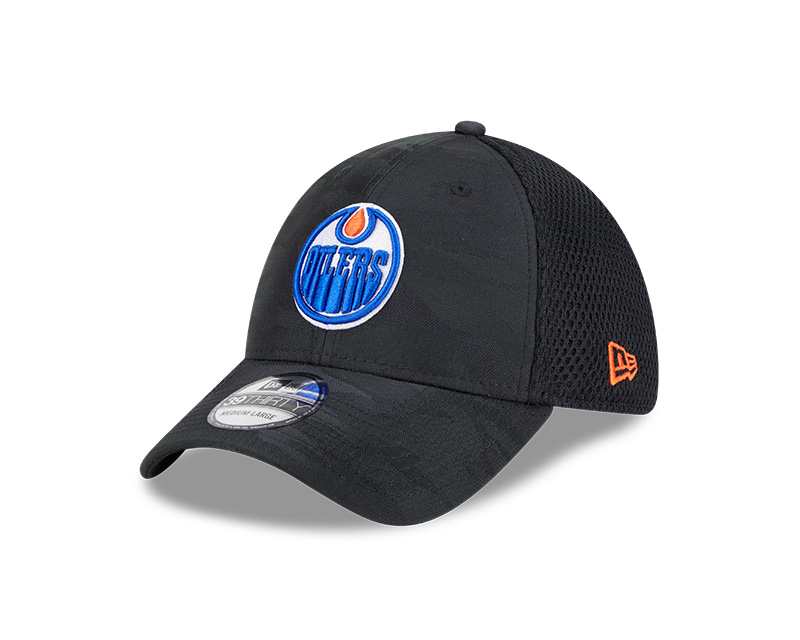 Edmonton Oilers New Era Camo 39THIRTY Flex Hat - Black - Sports Closet