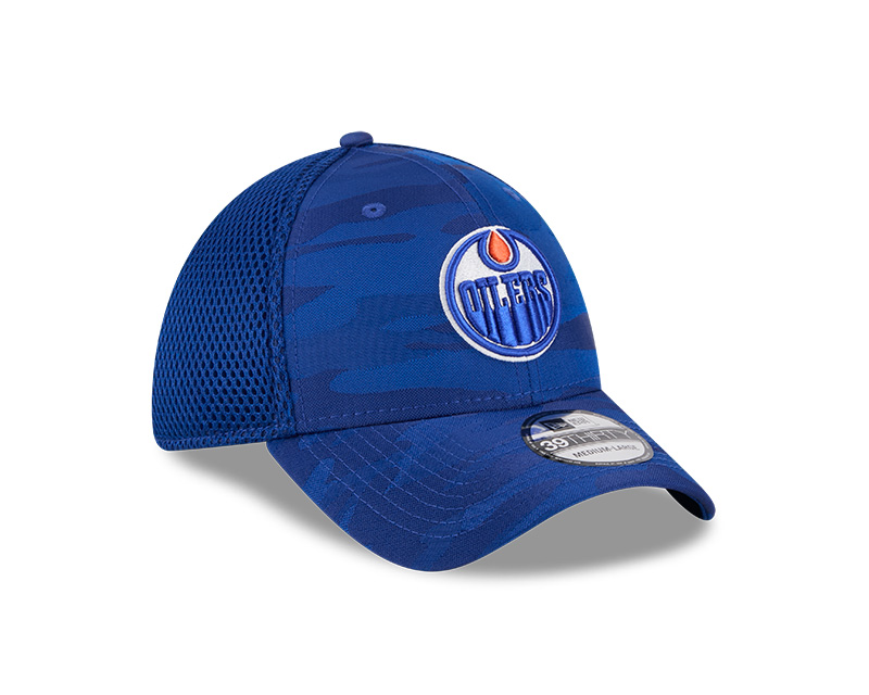 Edmonton Oilers New Era Camo 39THIRTY Flex Hat - Royal - Sports Closet