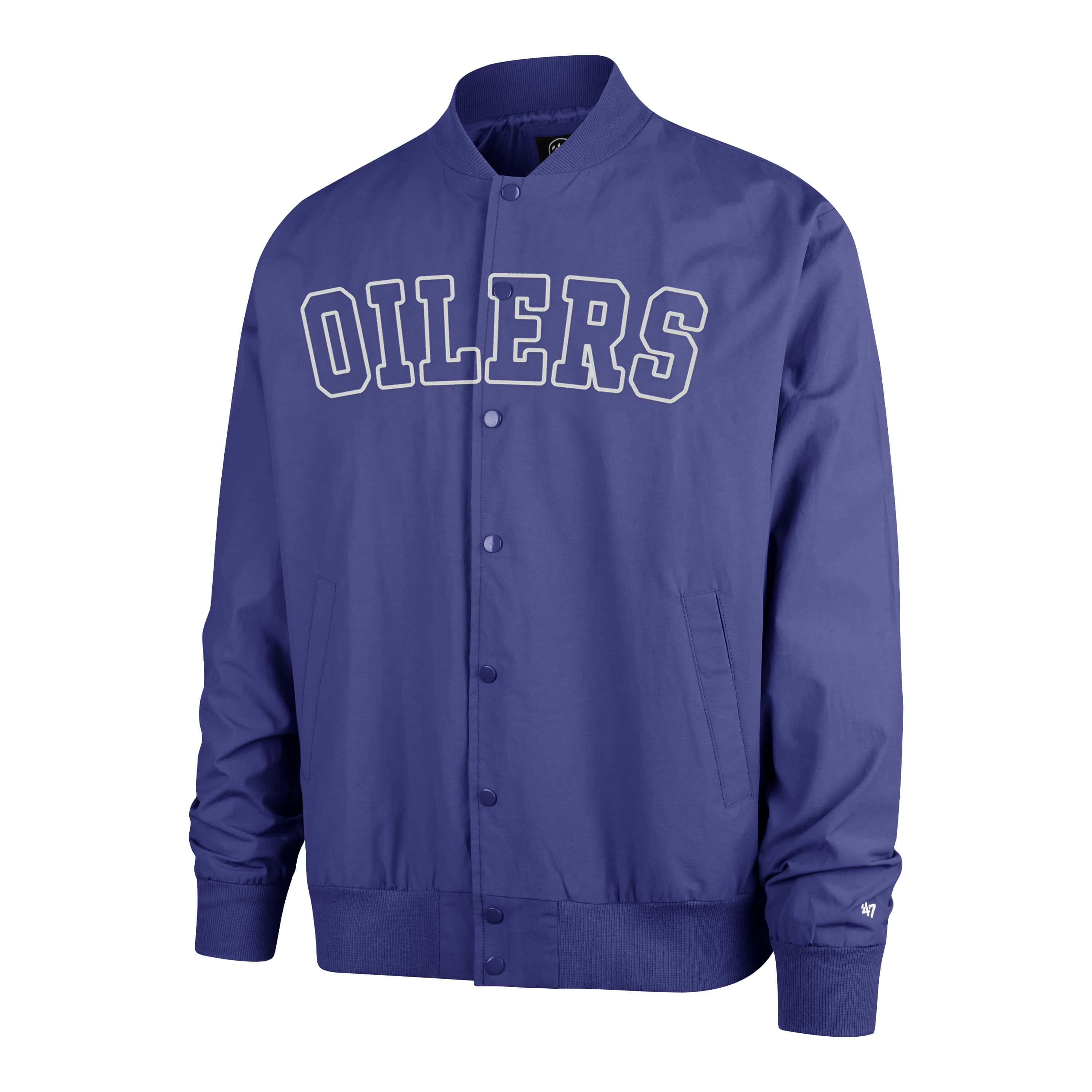 Edmonton Oilers '47 Brand Trademark Twill Bomber Jacket - Sports Closet