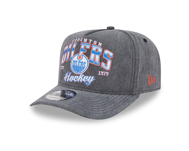 Edmonton Oilers New Era Washed 9FIFTY A-Frame Snapback Hat - Charcoal ...