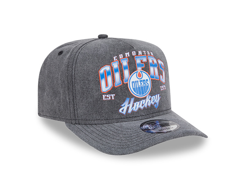 Edmonton Oilers New Era Washed 9FIFTY A-Frame Snapback Hat - Charcoal ...