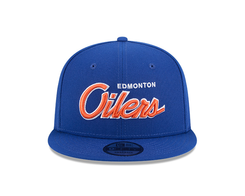 Edmonton Oilers New Era Script 9FIFTY Snapback Hat - Royal - Sports Closet